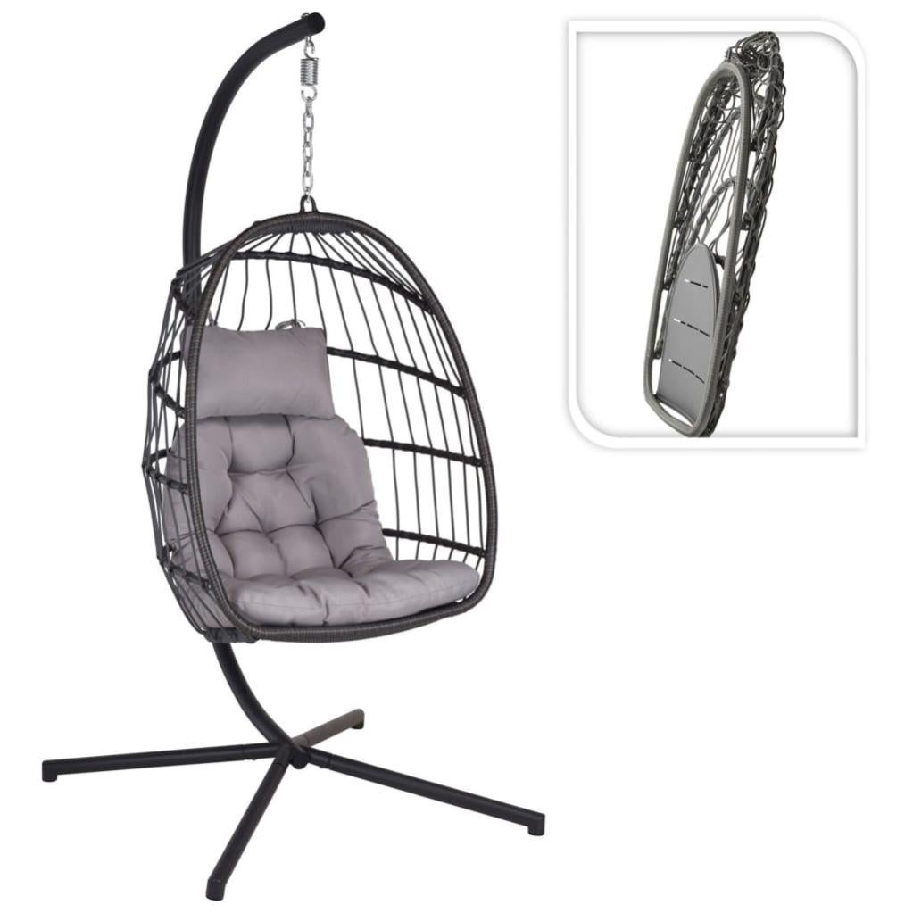 ECD Germany Silla colgante con soporte - Columpio colgante polyrattan ...