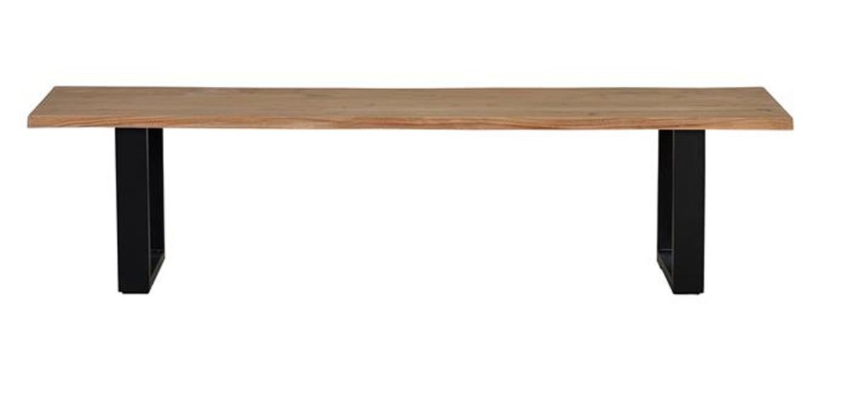 Banc en bois d'acacia et métal coloris naturel / noir - longueur 180 x ...