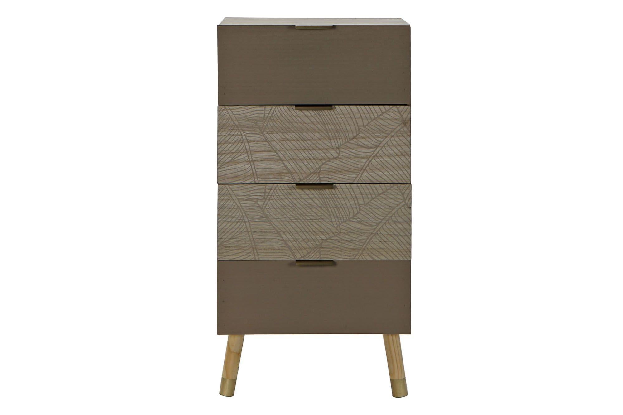 Commode en bois MDF avec 4 tiroirs - Largeur 42 x Hauteur 86 x ...