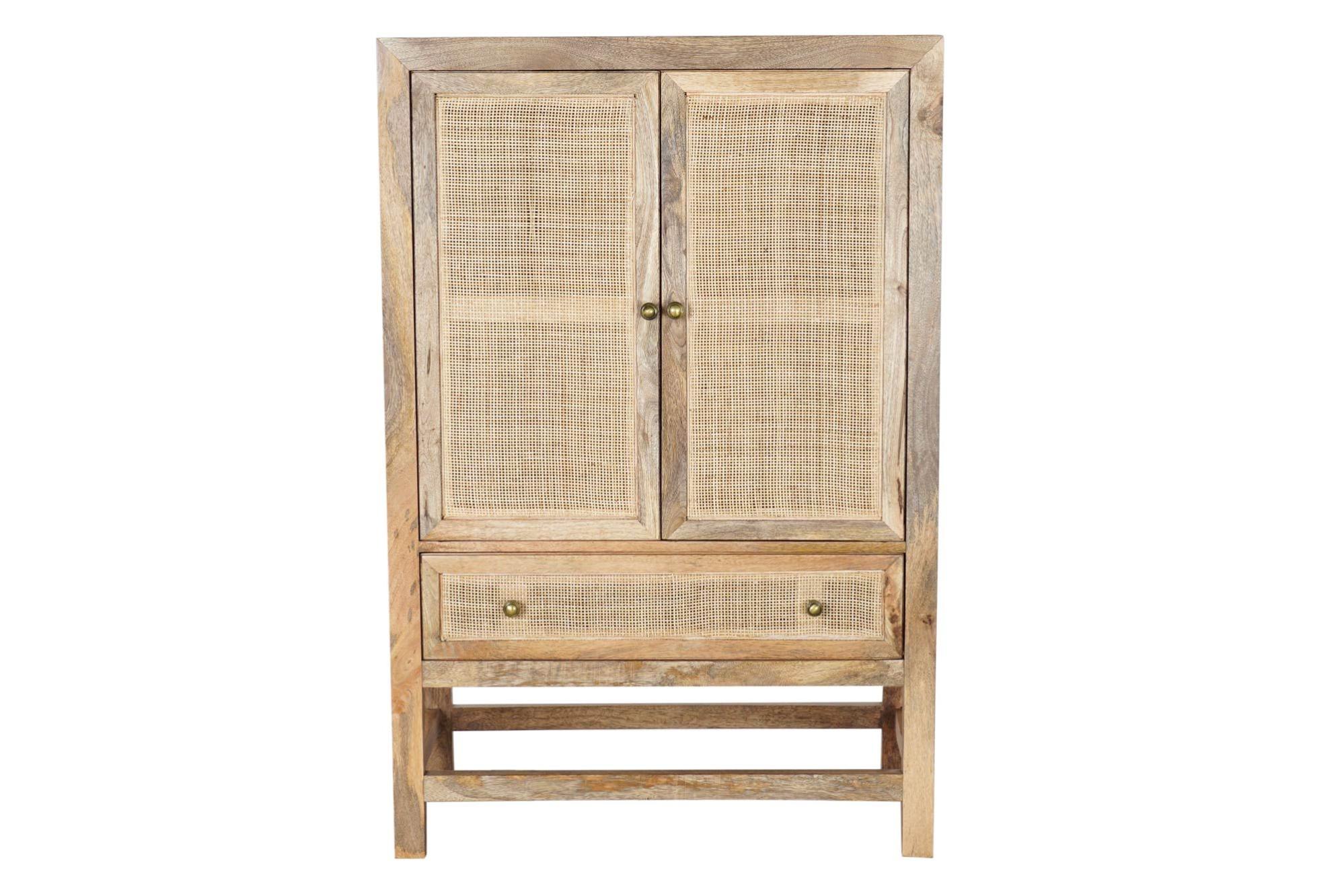 Commode en bois avec 2 portes 1 étagère et 1 tiroir - Largeur 80 x ...
