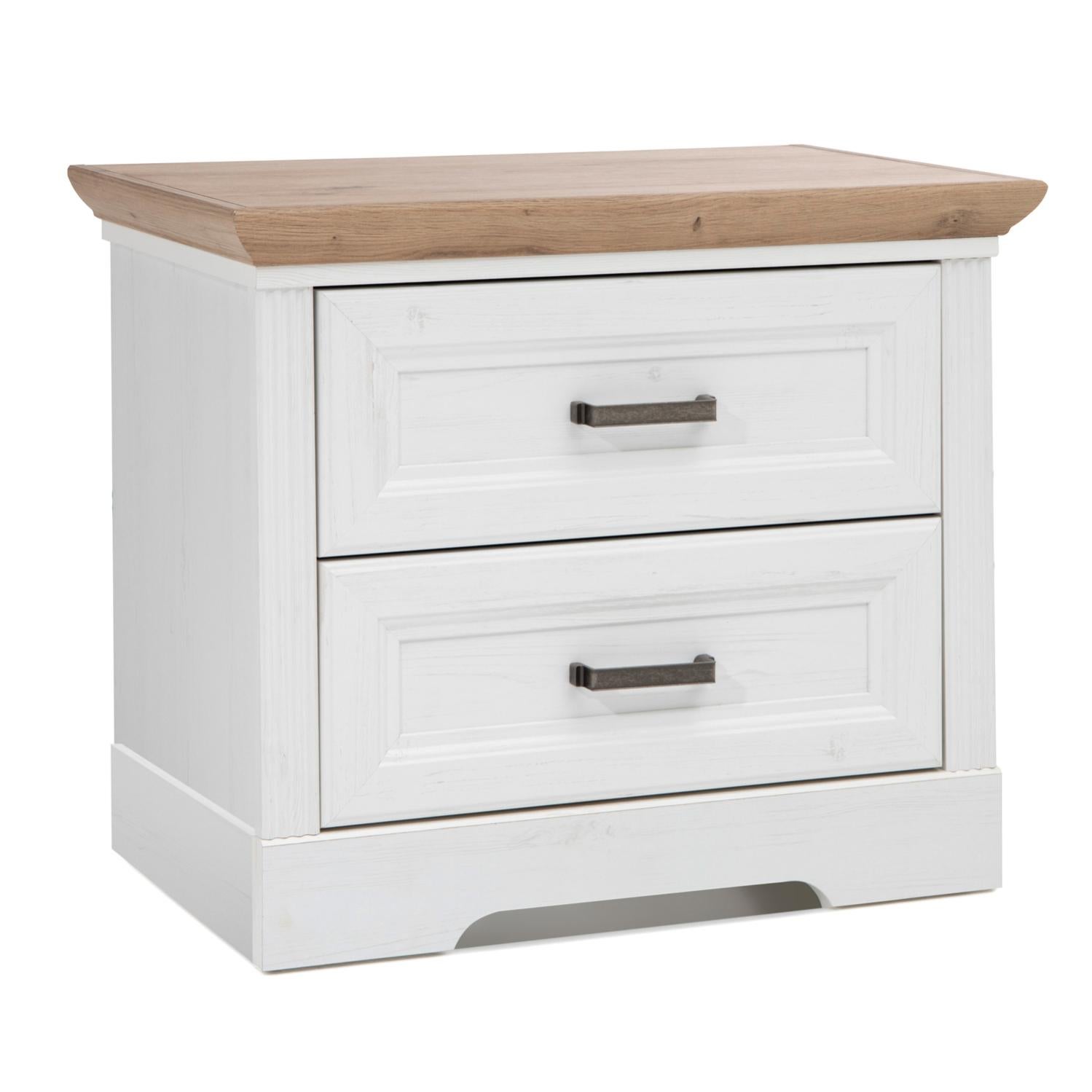 Table de chevet, table de nuit en bois MDF coloris Pin blanchi /Chêne ...