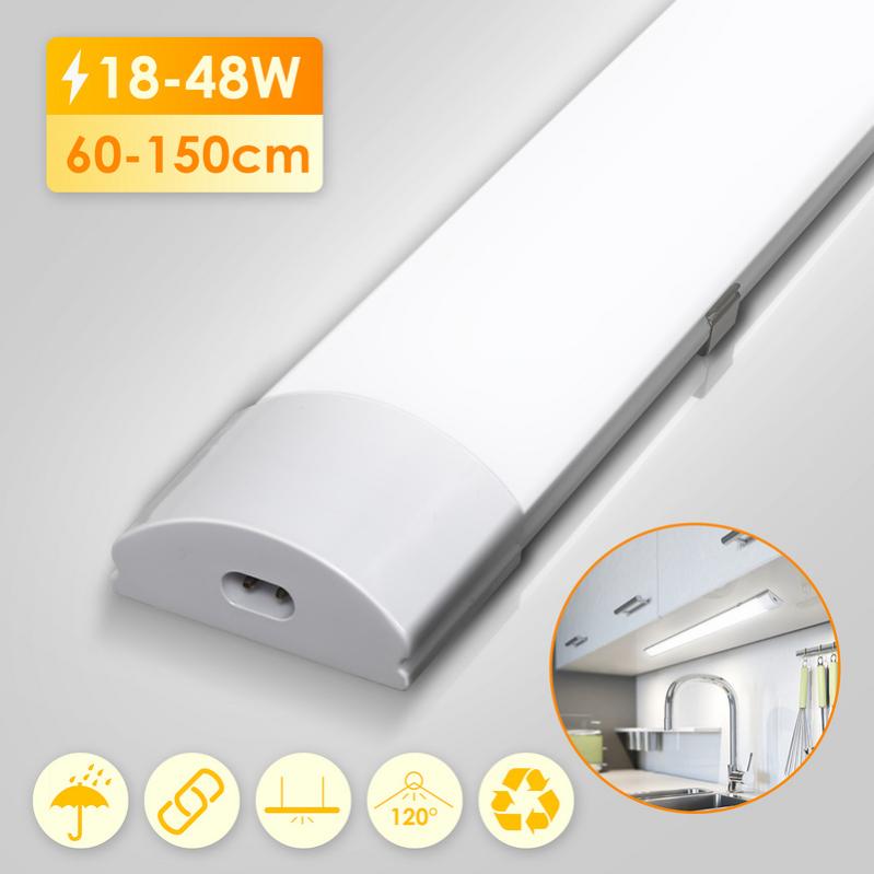 Lampe LED pour locaux humides blanc neutre Cave Atelier Lampe à vasque 60cm | Leroy Merlin