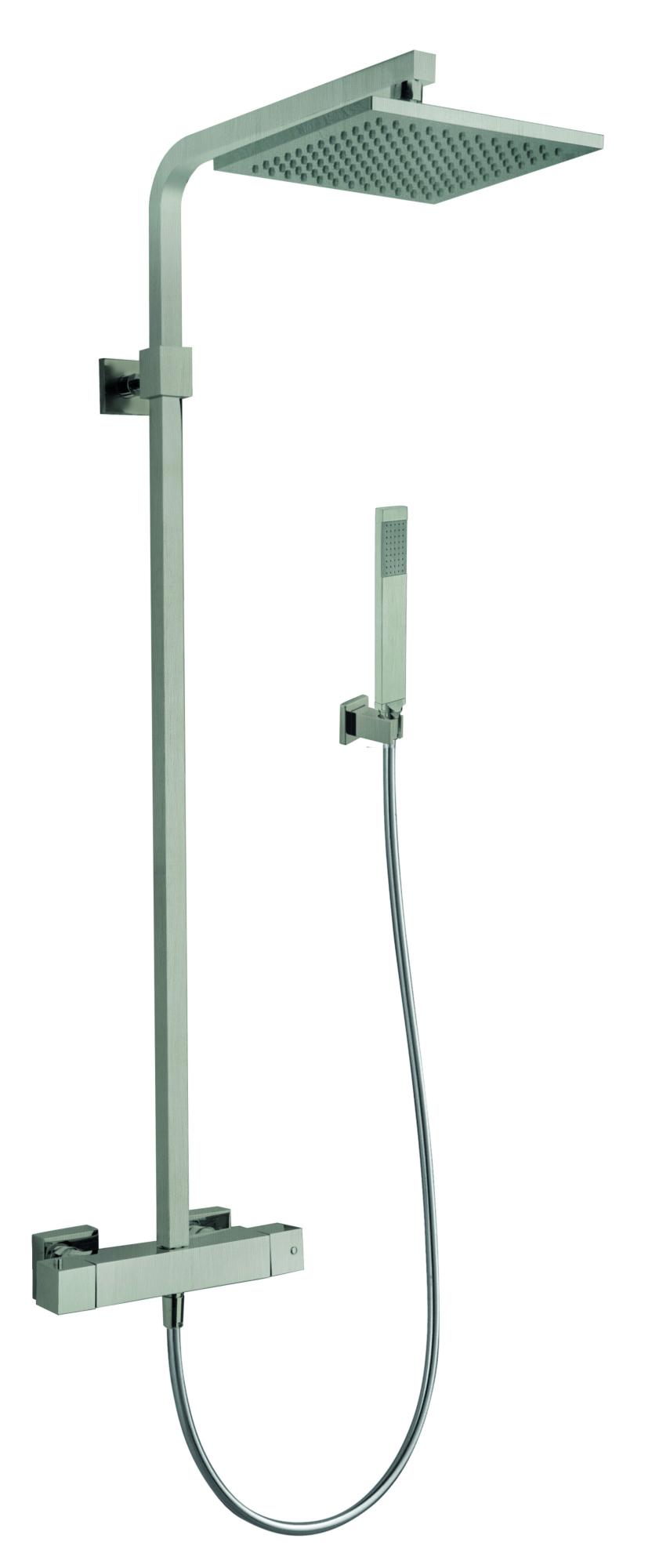 Colonne de douche Tank 250 et douche de tête 250 x 250 mm PVD Gris ...