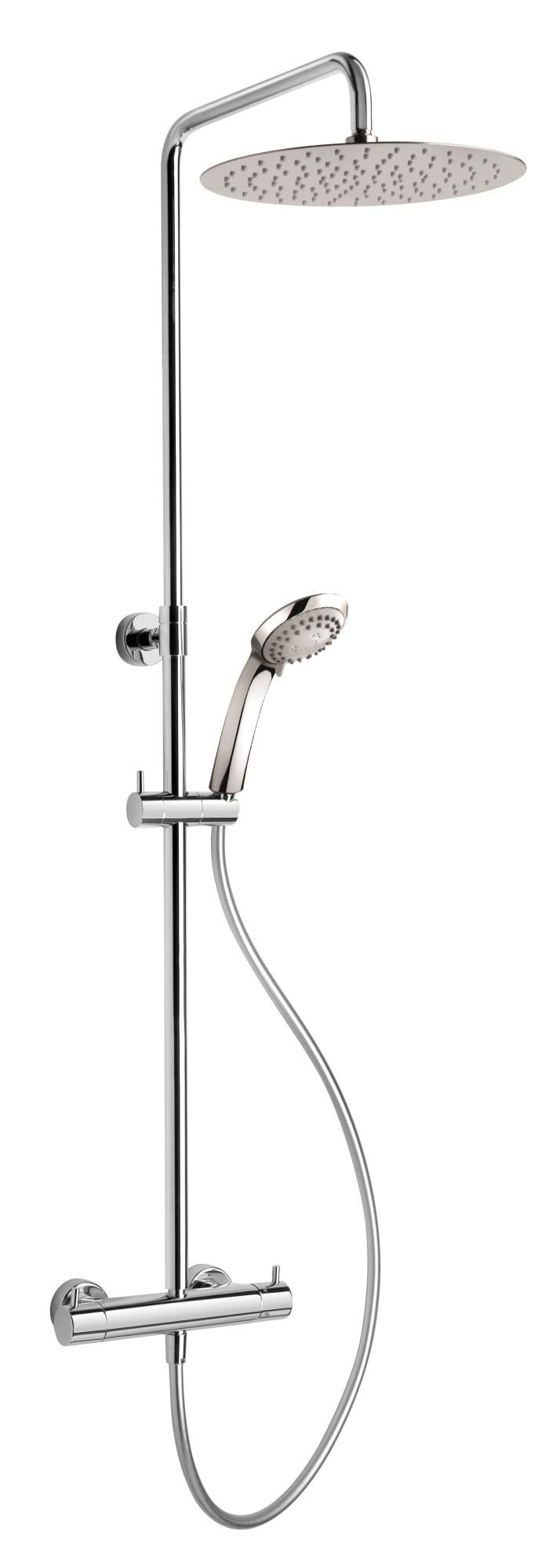 Colonne de douche Sélène 300 avec bras de 350 finition chromée 3 jets ...