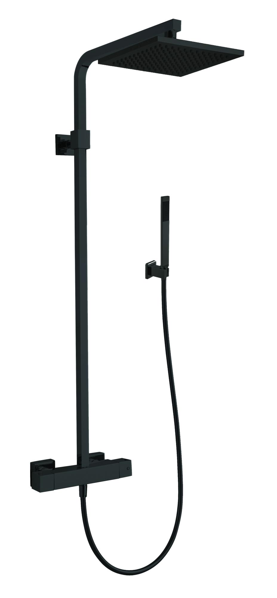 Colonne de douche Tank 250 et douche de tête 250 x 250 mm PVD Noir ...