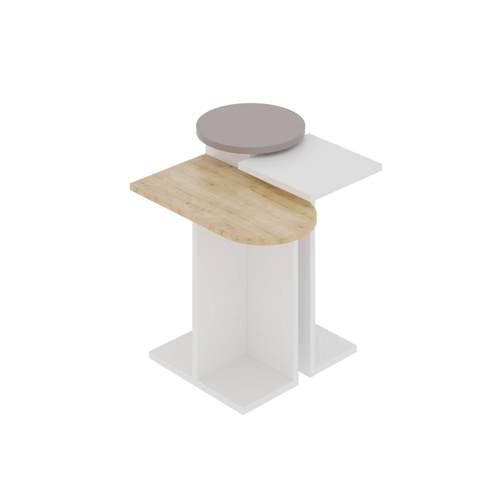 Table gigogne 3 pièces Clarus Bois Blanc, Chêne et Moka | Leroy Merlin