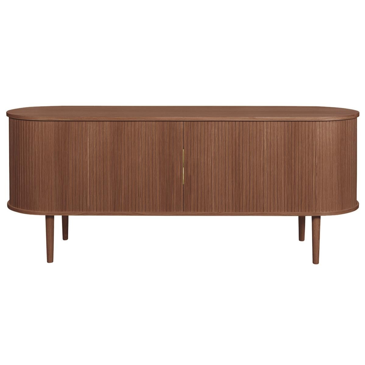 Buffet vintage en bois foncé noyer 2 portes coulissantes L160 cm EPIC ...