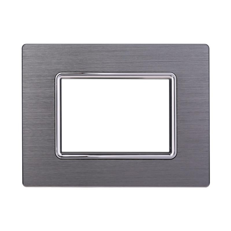 ETTROIT Placca In Alluminio Serie Space 3P Colore Silver Compatibile ...