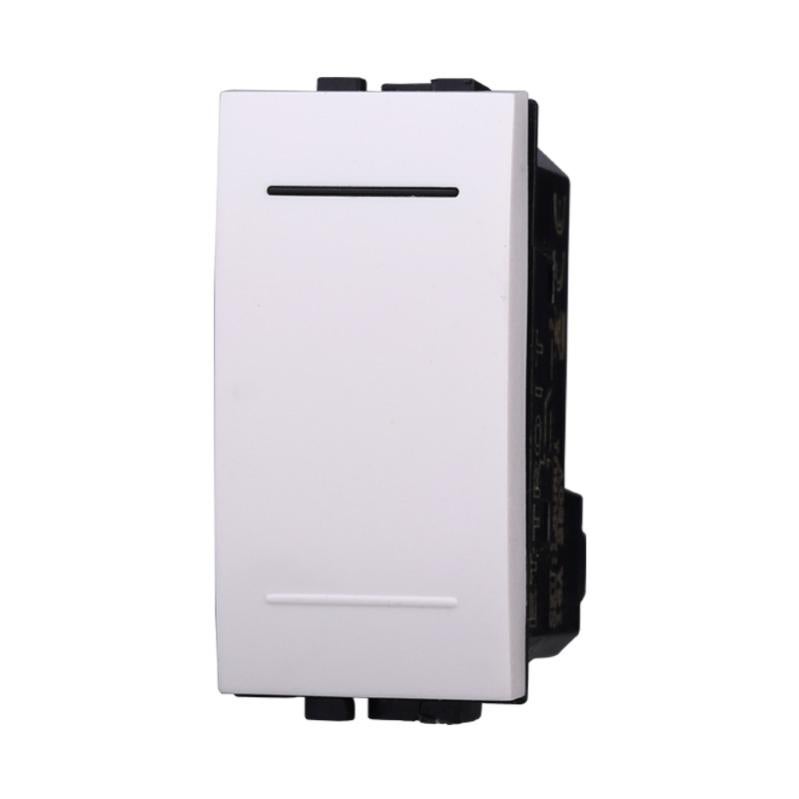 ETTROIT Pulsante 1P 16A Unipolare Colore BIANCO Compatibile Con Bticino ...