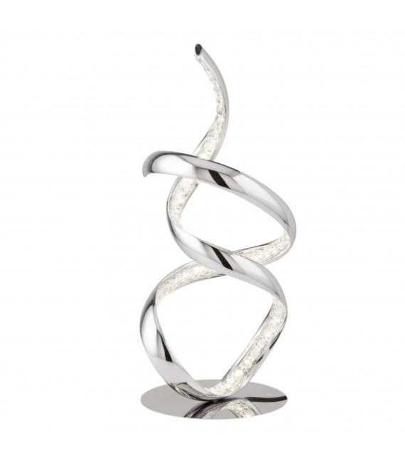 Lampe de table led bras twirls cristal transparent chromé | Leroy Merlin