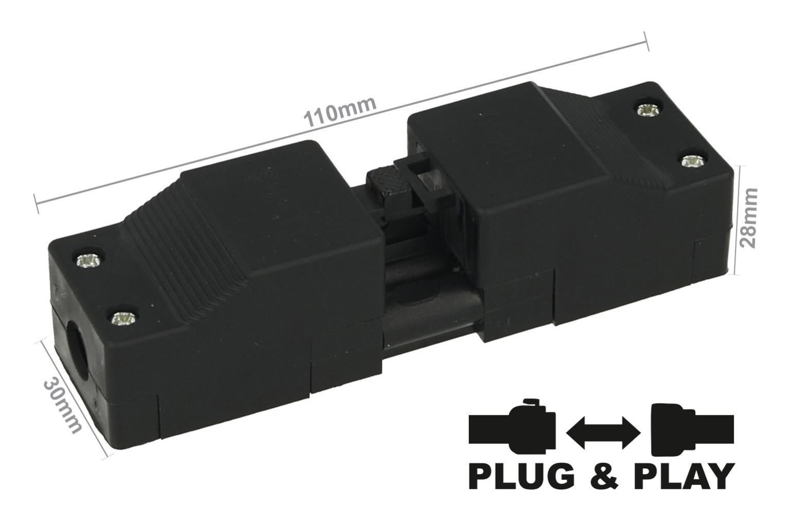 Connettore Innesto Con Pressacavo Montaggio Su Cavo 3 Pin Collegabile ...