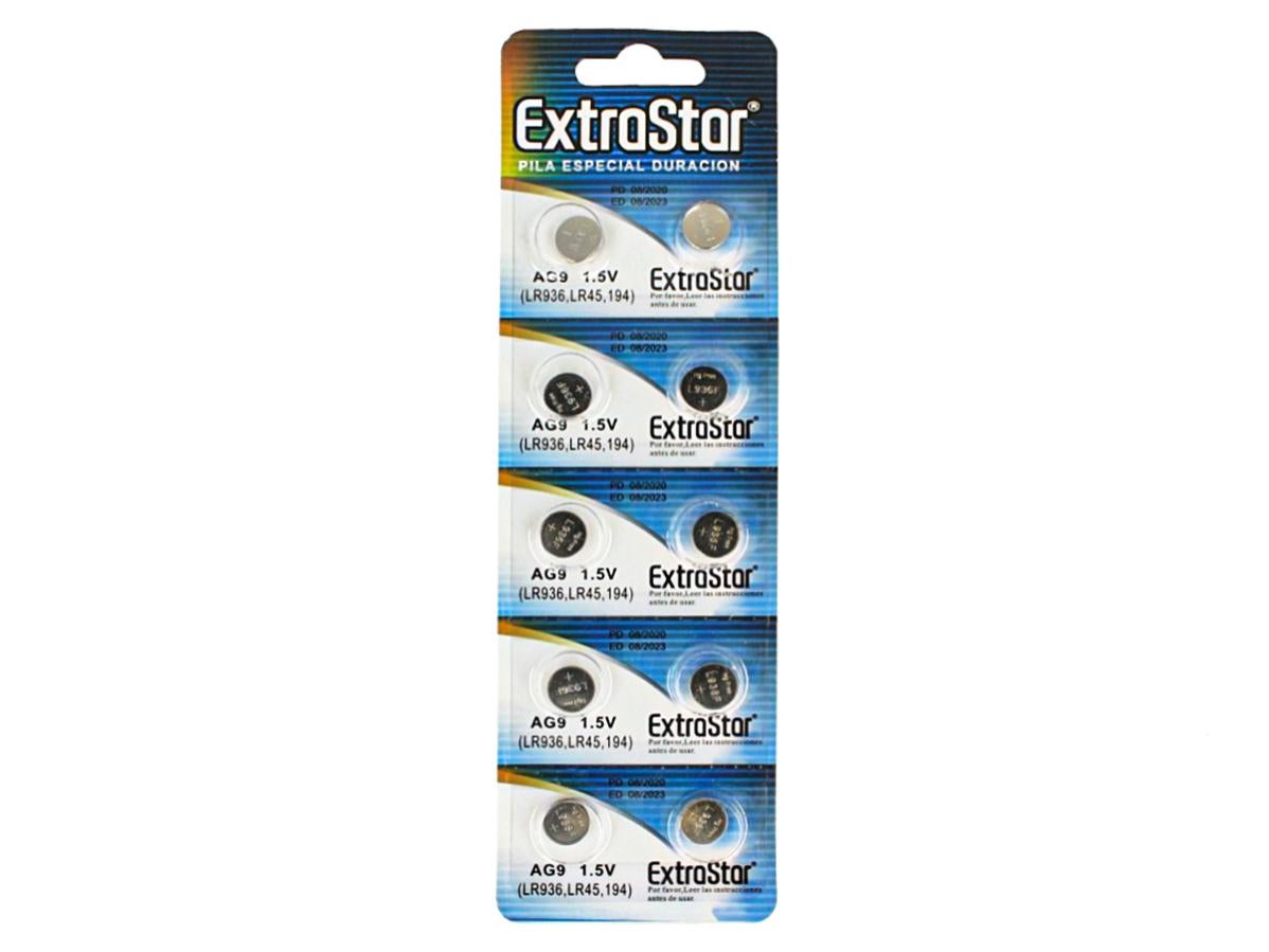 Pile de batterie de bataille LR936 LR45 194 1,5 V Extastar AG9 Pack de ...