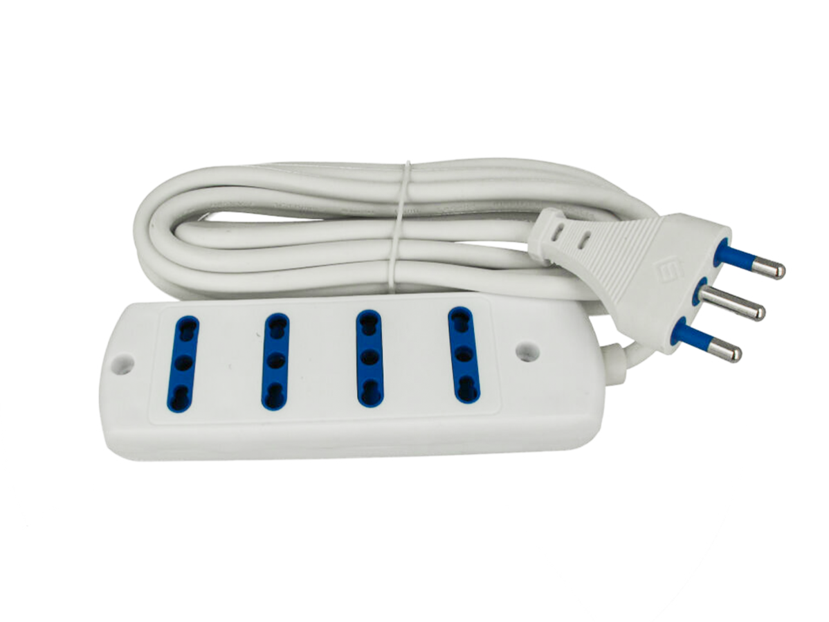 Multipresa Ciabatta Elettrica 4 Posti Cavo Da 1,5 Metri Colore Bianco ...