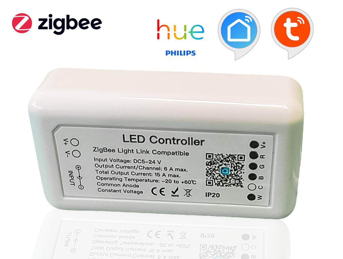 ZigBee Controller 12V 24V 5 Canali Per Striscia Led RGB+CCT APP Tuya ...