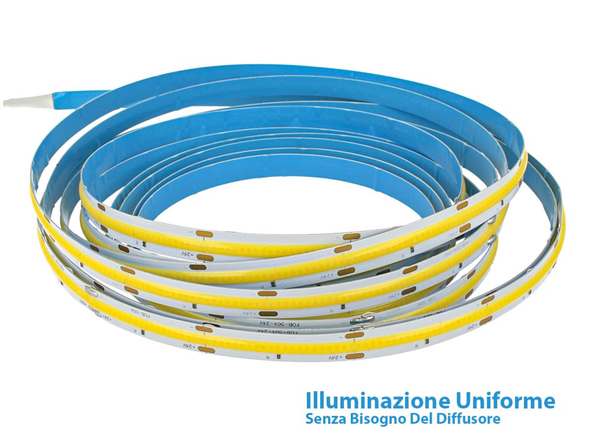 24V Bobina Striscia LED COB 14W/M 120LM/W 1700LM/M CRI 90 Bianco Caldo ...