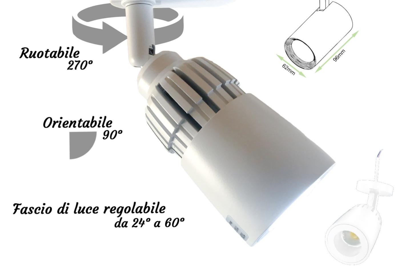 Faro Lampada Led Da Soffitto Parete Muro 10W Bianco Neutro Carcassa ...