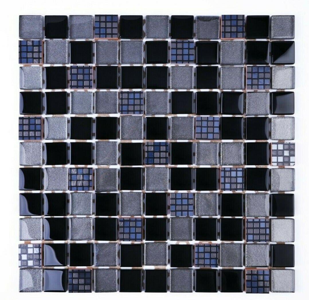 Mosaïque en verre sur maille pour salle de bain ou cuisine 30 x 30 cm ...