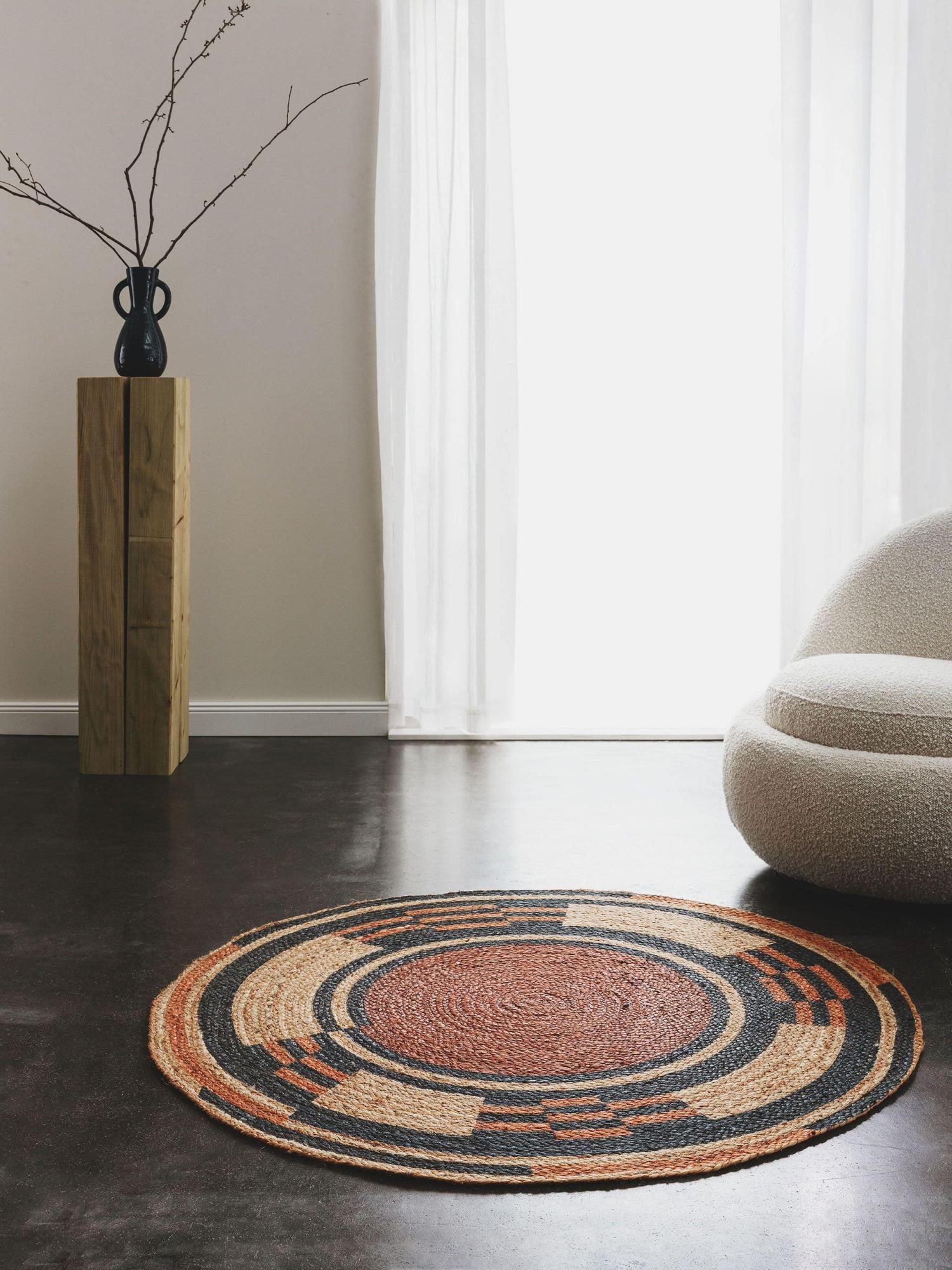 BENUTA - Tappeto di iuta multicolor 115 cm rotondo | Leroy Merlin