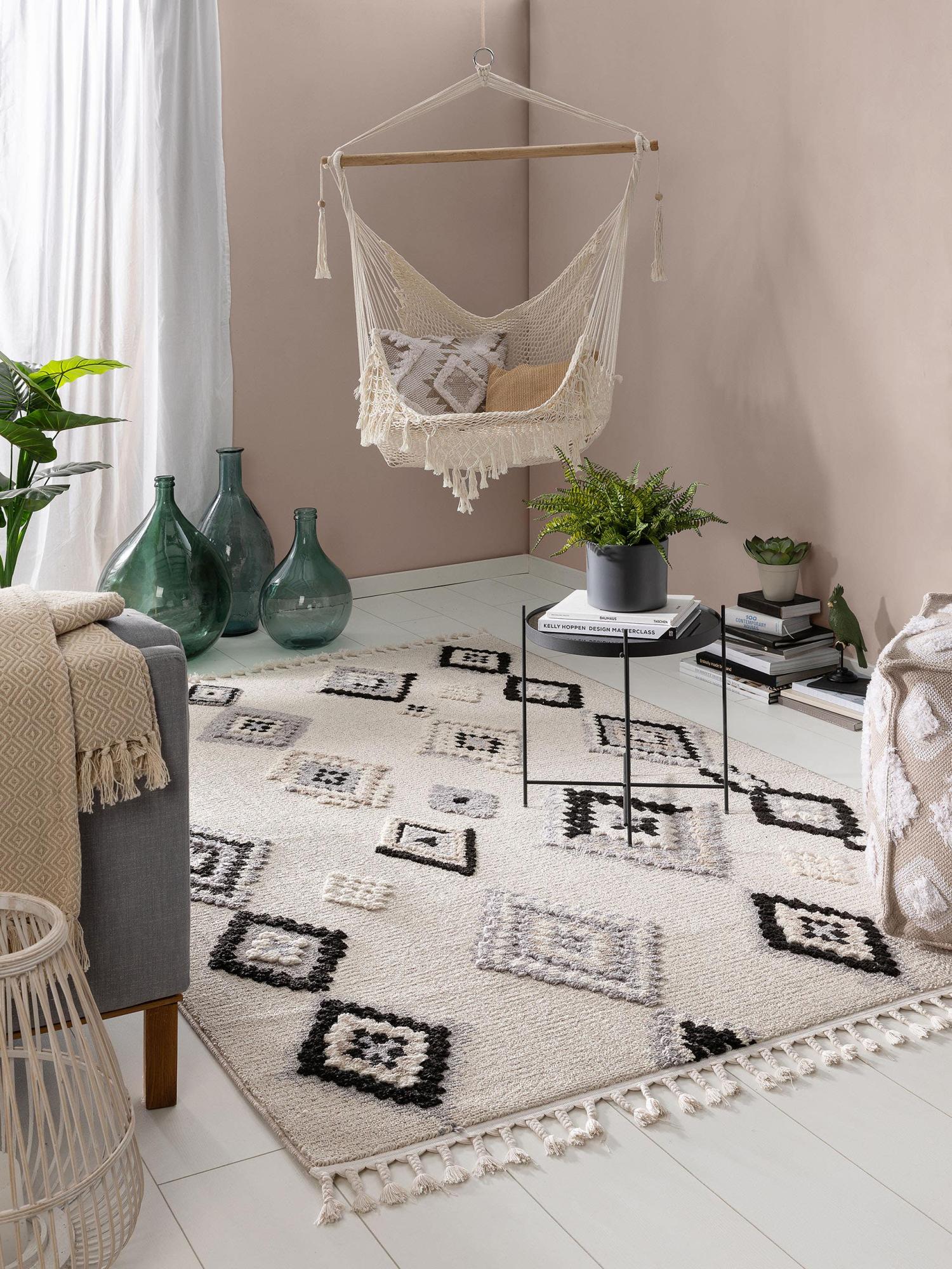 BENUTA - Tapis gris/blanc 200x290 cm | Leroy Merlin