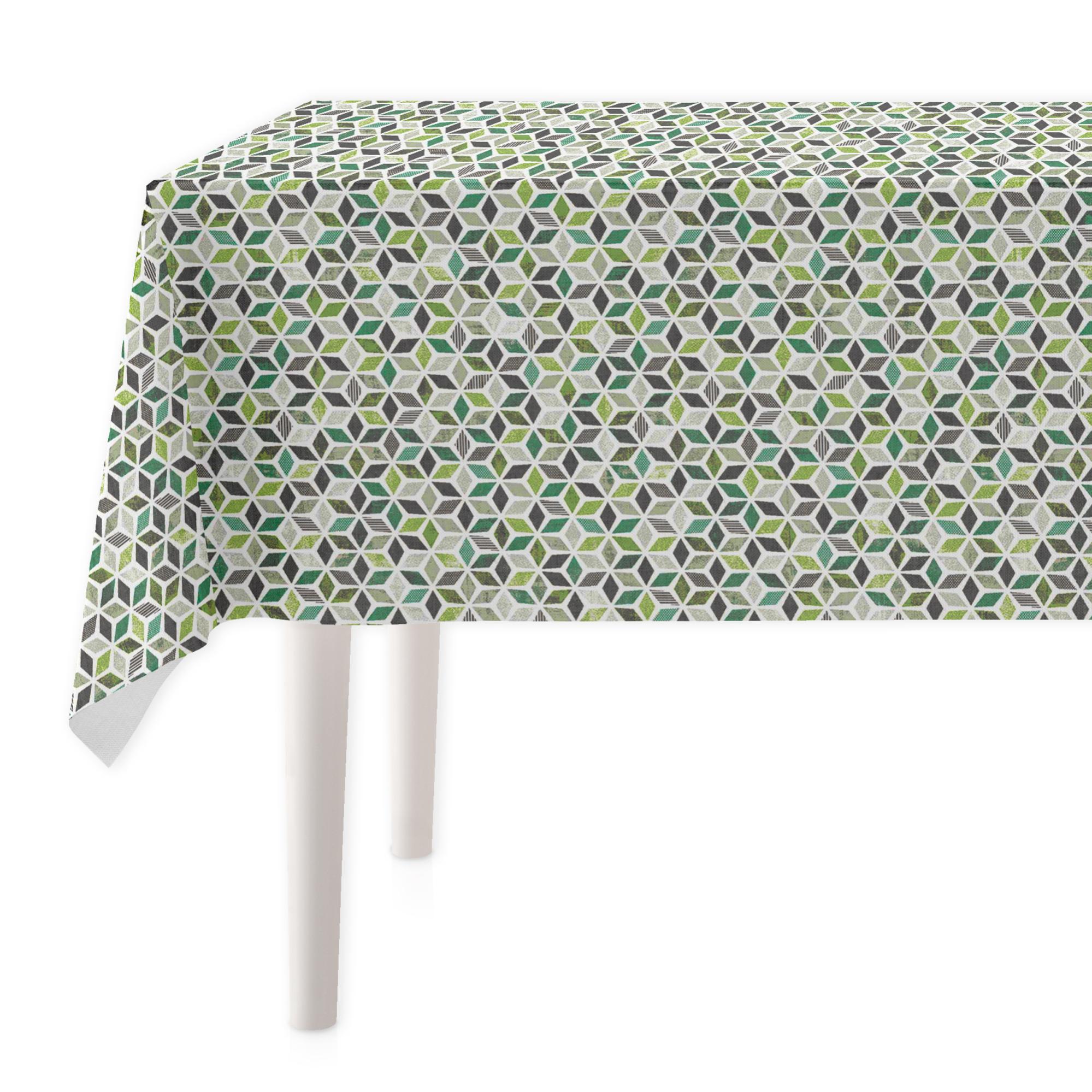 Vipalia Mantel Resinado Antimanchas Geo 140 x 250 cm Verde | Leroy Merlin