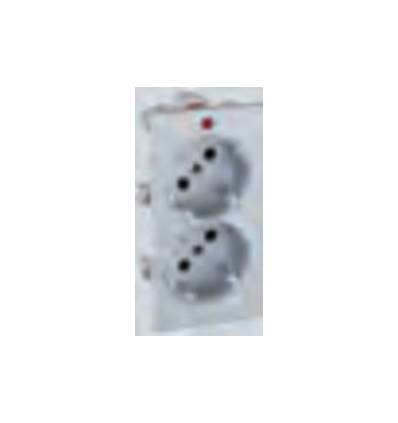 Base enchufe doble schuko CIMA con piloto anodizado aluminio - SIMON | Leroy Merlin