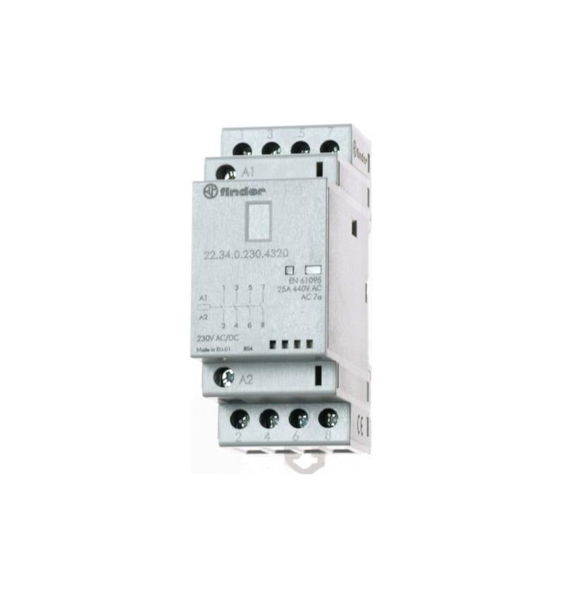 Contattore modulare SERIE 22, 4NO 25A AgSnO2, 24V AC/DC, indicatore ...