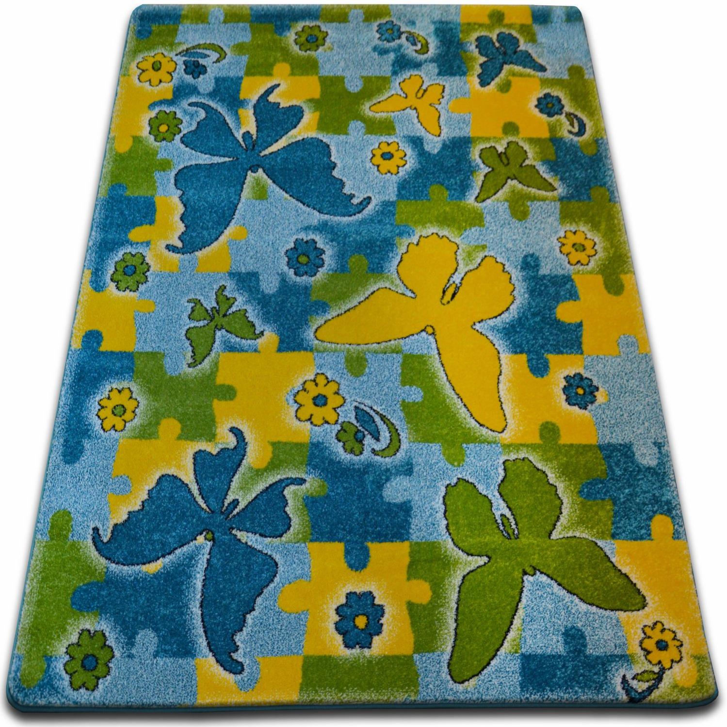 Tapis KIDS Papillon bleu C429 180x270 cm | Leroy Merlin
