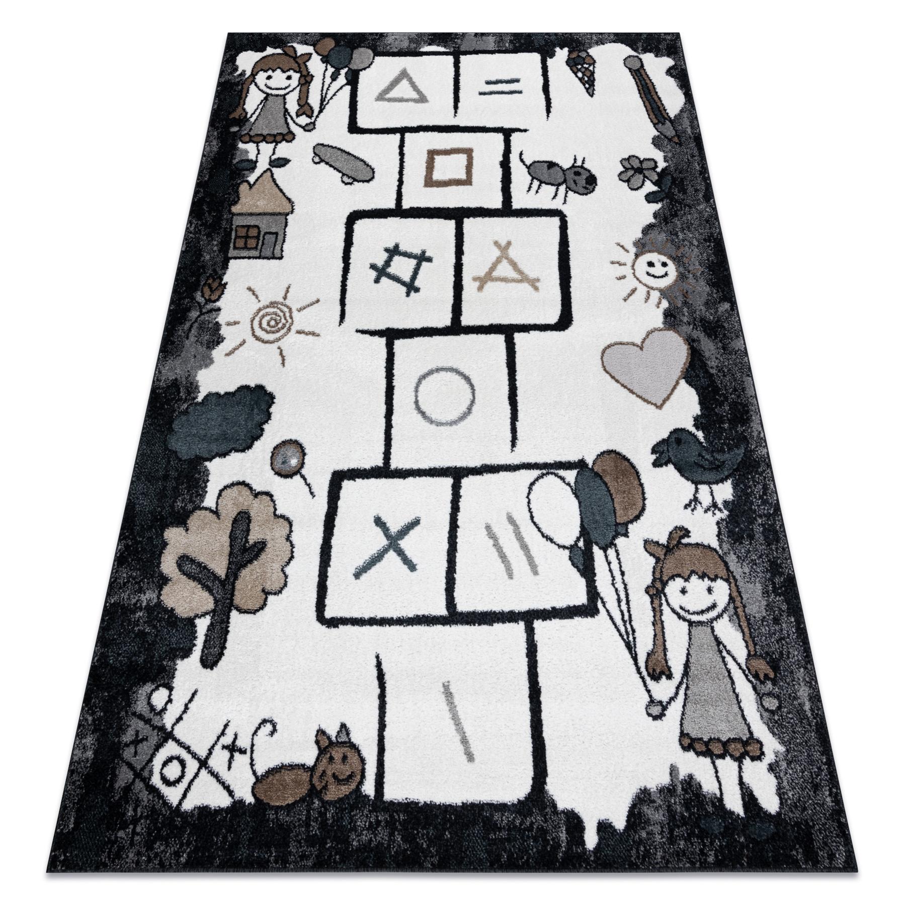 Tappeto FUN Hop per bambini, il gioco della campana, animali nero ...