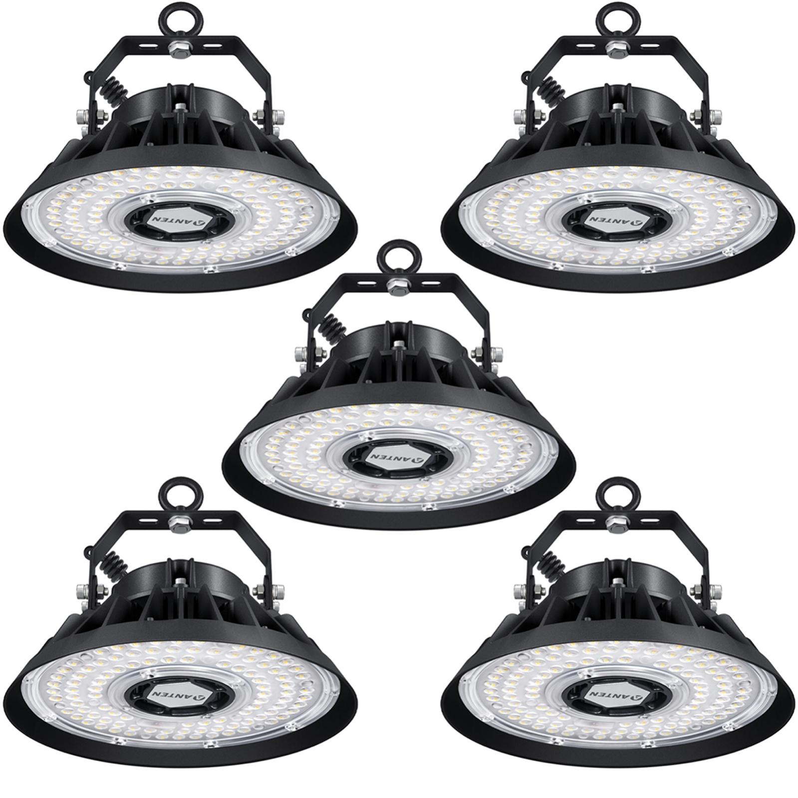5x Anten 200W Lampes Industrielles LED Noires avec Lentille 90° 28000LM ...