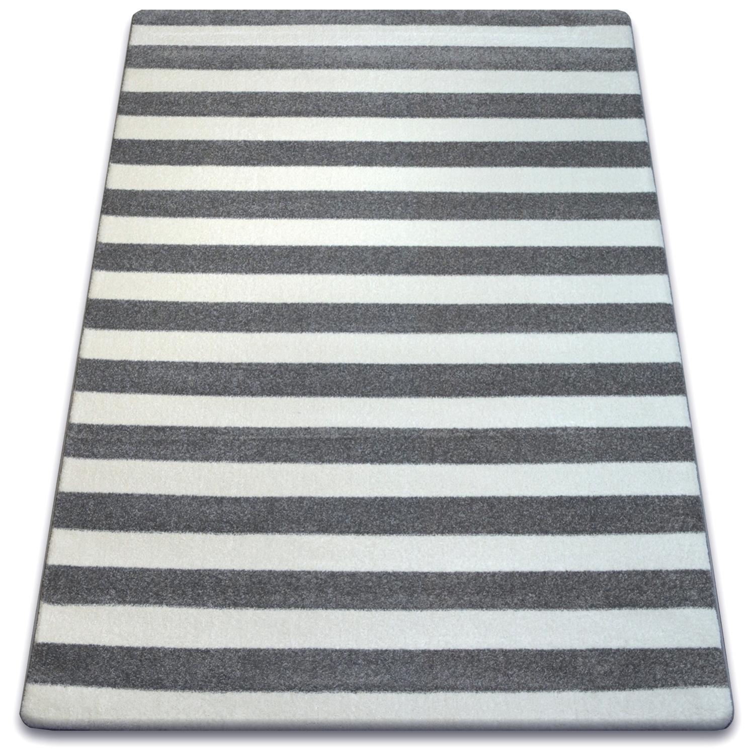 Tapis SKETCH - F758 gris et blanc - Rayures 160x220 cm | Leroy Merlin