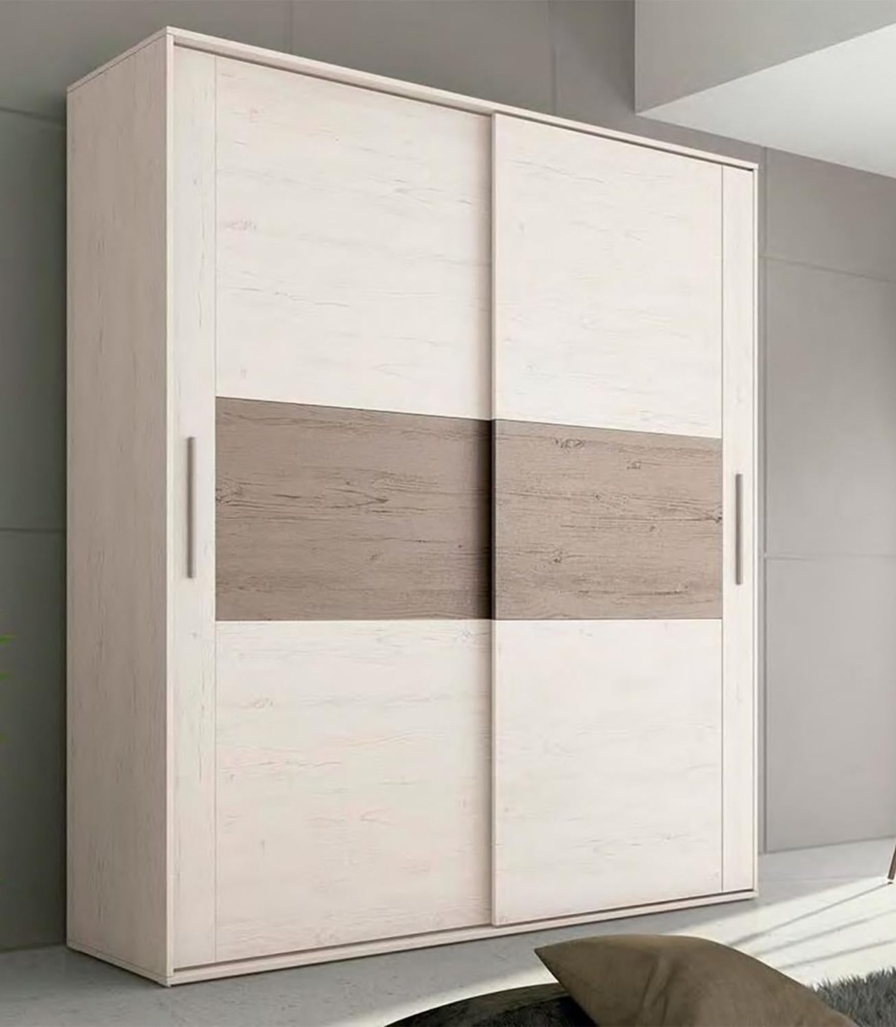 Armoire, placard garde-robe 2 portes coloris pin anderson, pin gris ...