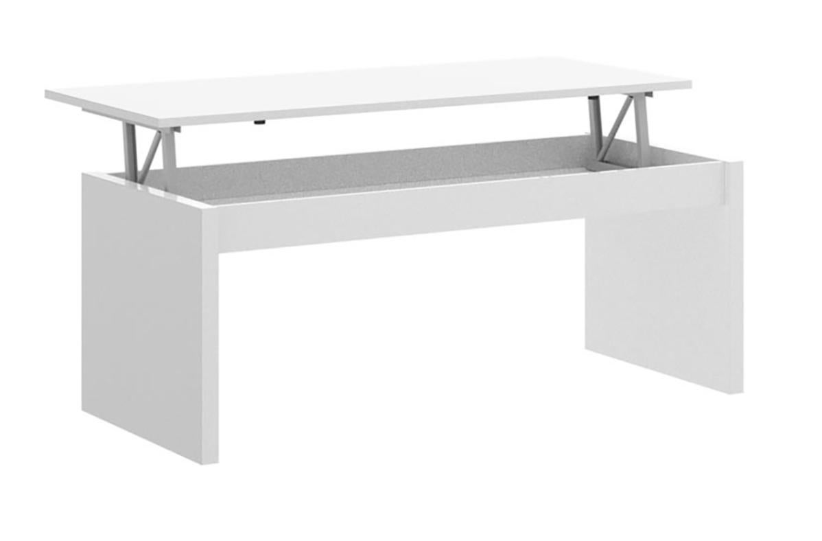 Table basse modulable coloris blanc brillant - Longueur 102 x ...