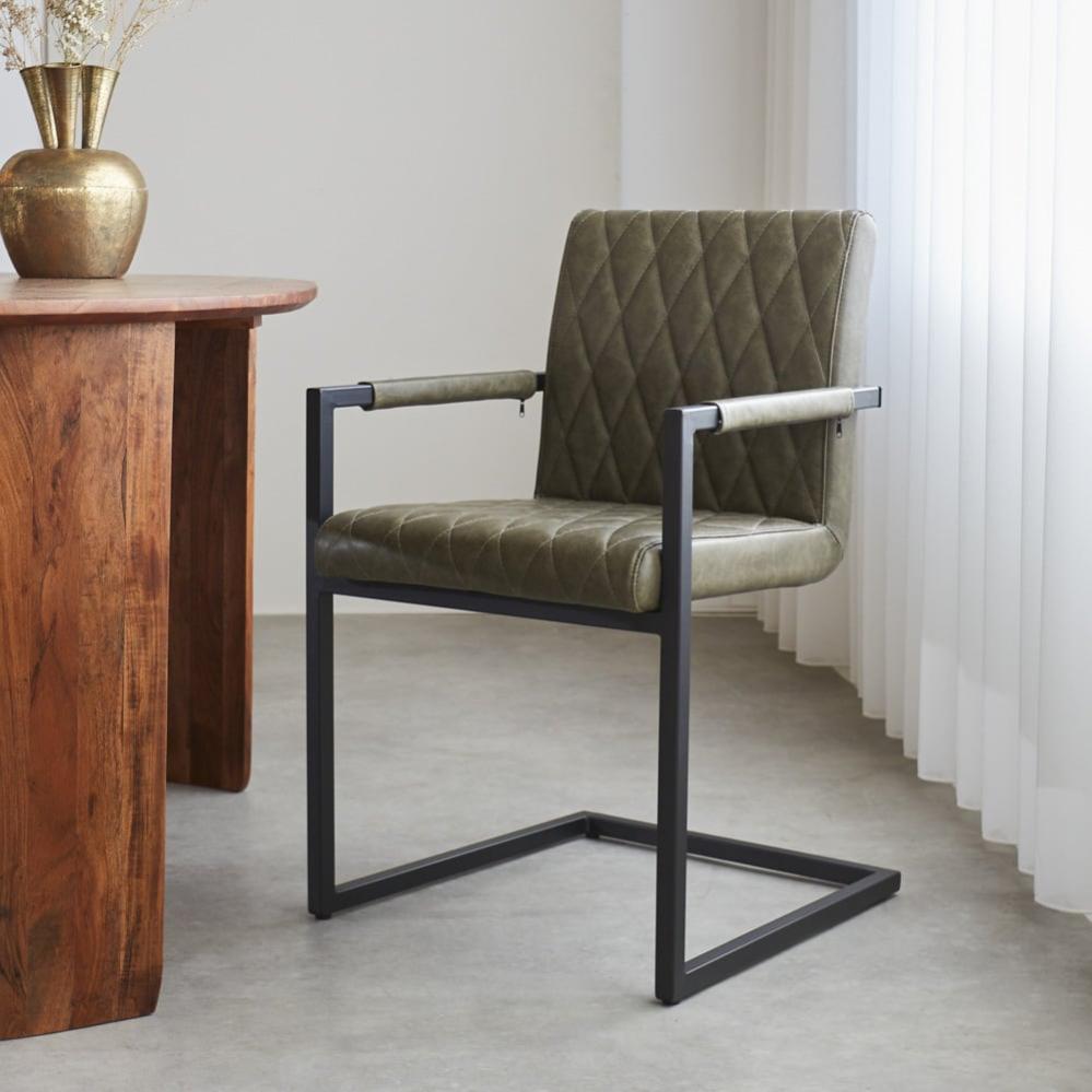 Ruben Chaise Salle À Manger Industrielle Vert | Leroy Merlin