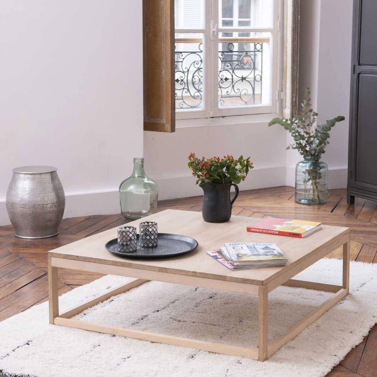 Table basse carrée en chêne Mood - Bois clair - Bois | Leroy Merlin