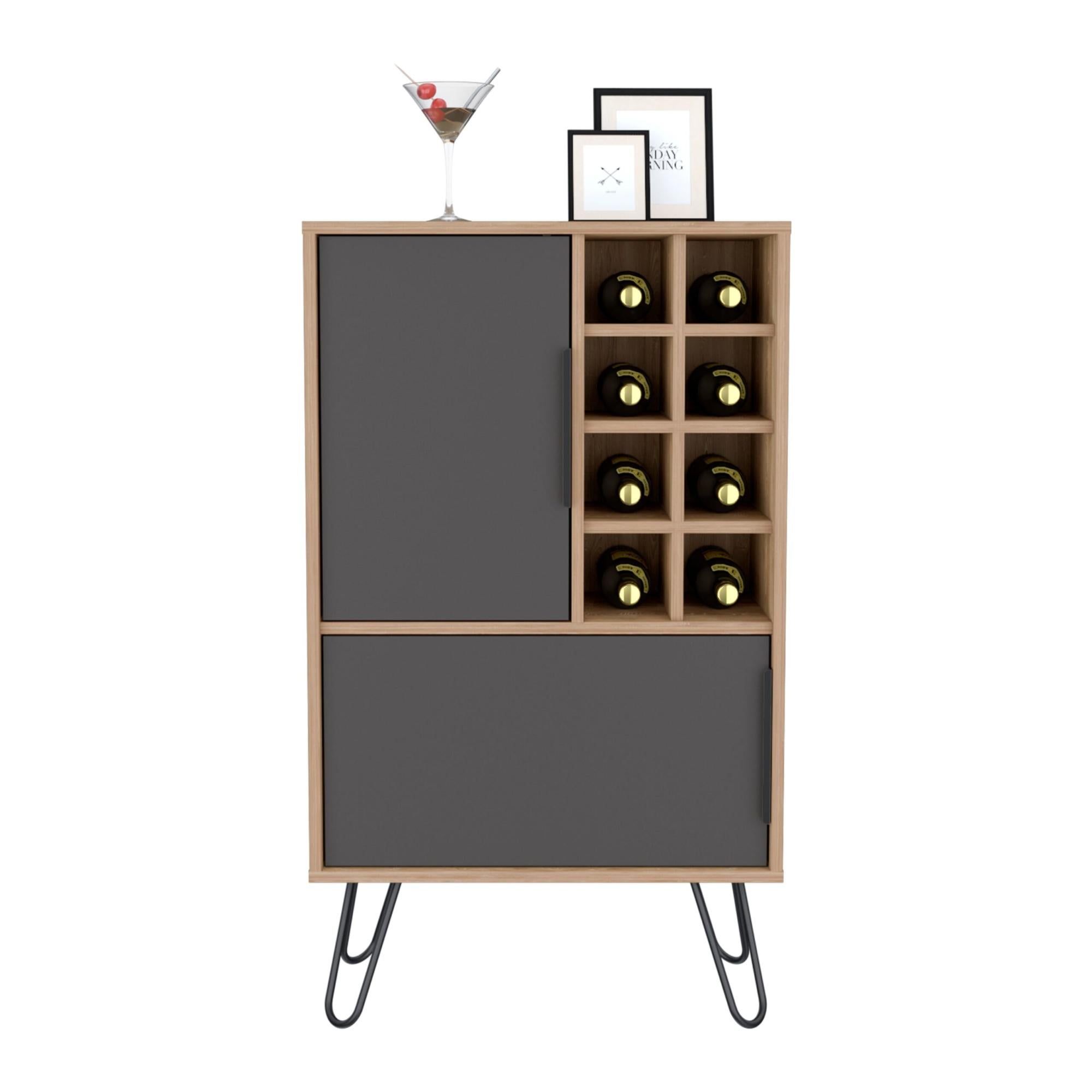 Meuble bar bas Trento - Miel et plomb 104.1CM A X 60.9CM An X 34CM P ...