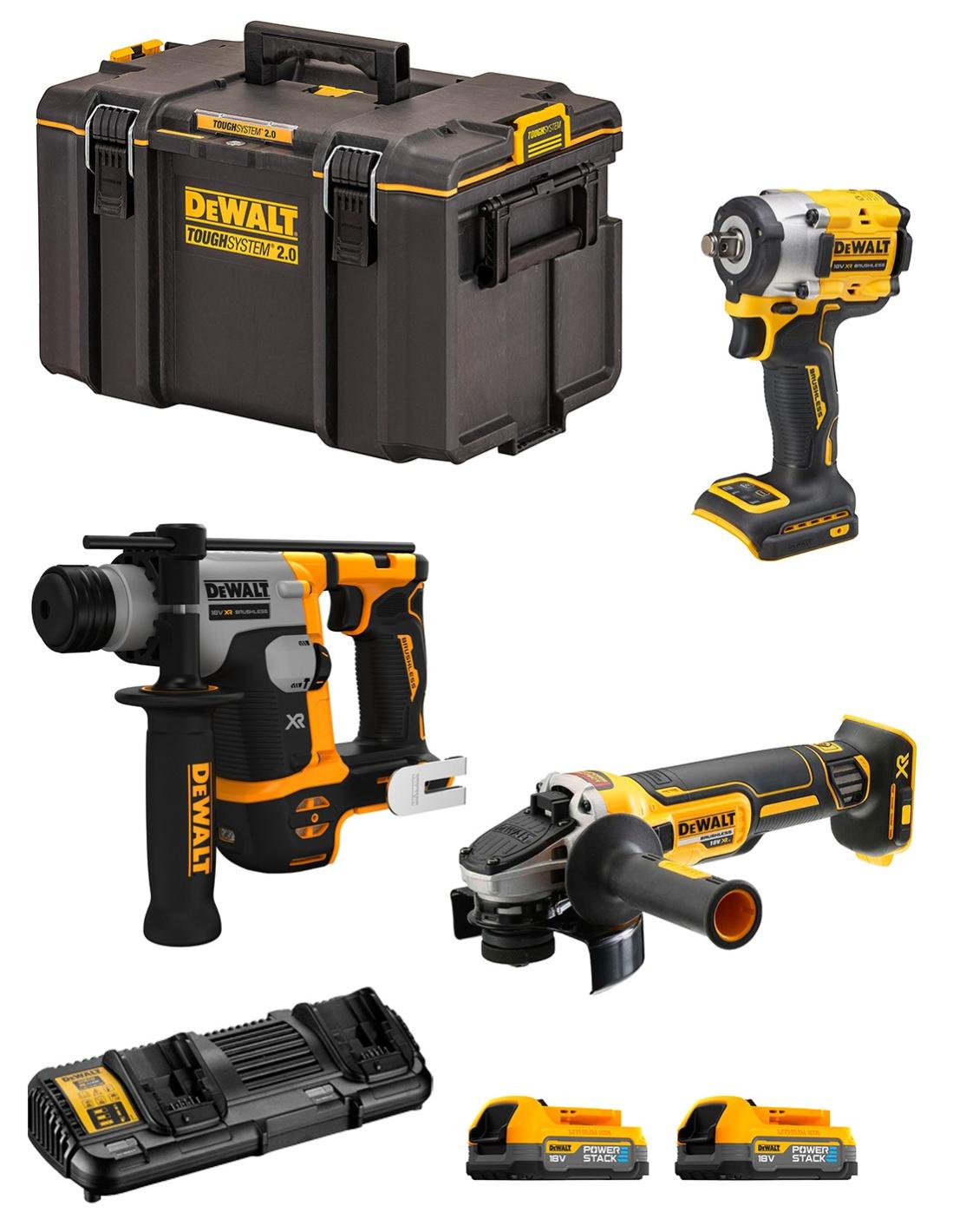 DeWALT Kit DWK307PS (DCH172 + DCF921 + DCG405 + 2 x 1,7 Ah + DCB132 ...