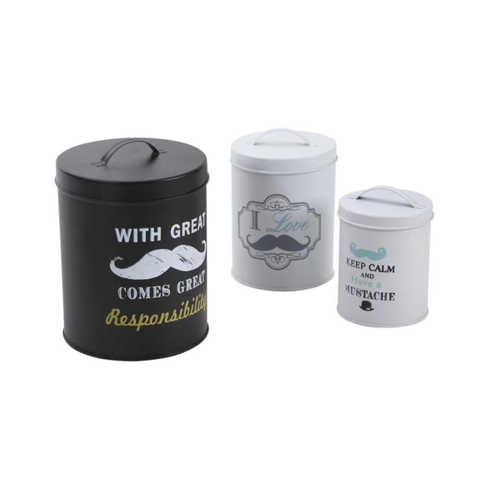 Boite ronde de rangement Moustache (Lot de 3) Aubry Gaspard | Leroy Merlin