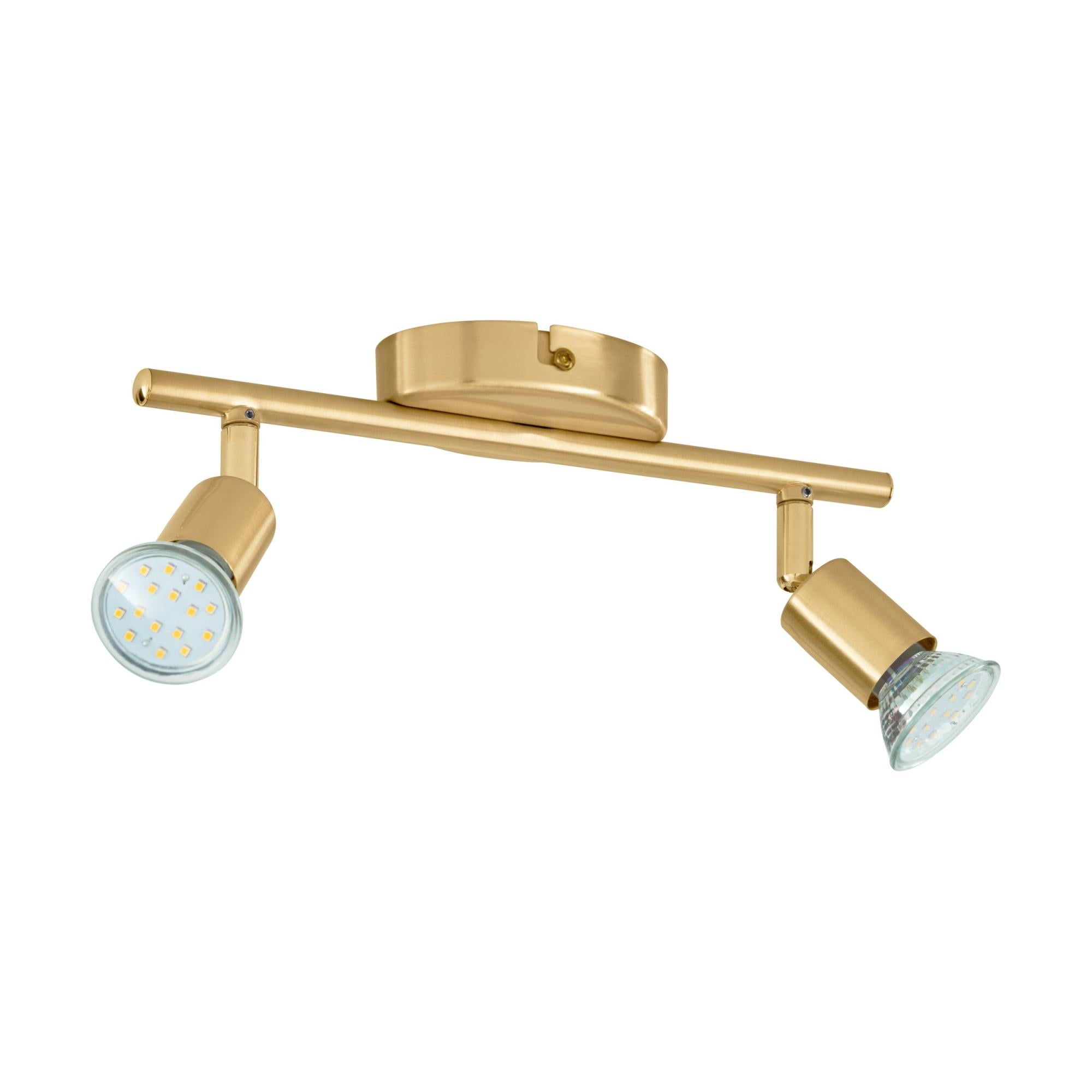 Spot EGLO Spot BUZZ-LED GU10 2X2,8W en acier laiton brossé 285x65mm ...