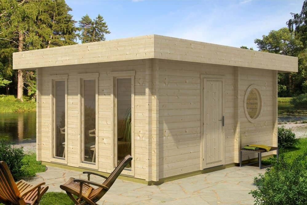 Sauna extérieur Cubus-70 D FinnTherm, 5.1x3.9m dim. ext. (cas échéant ...