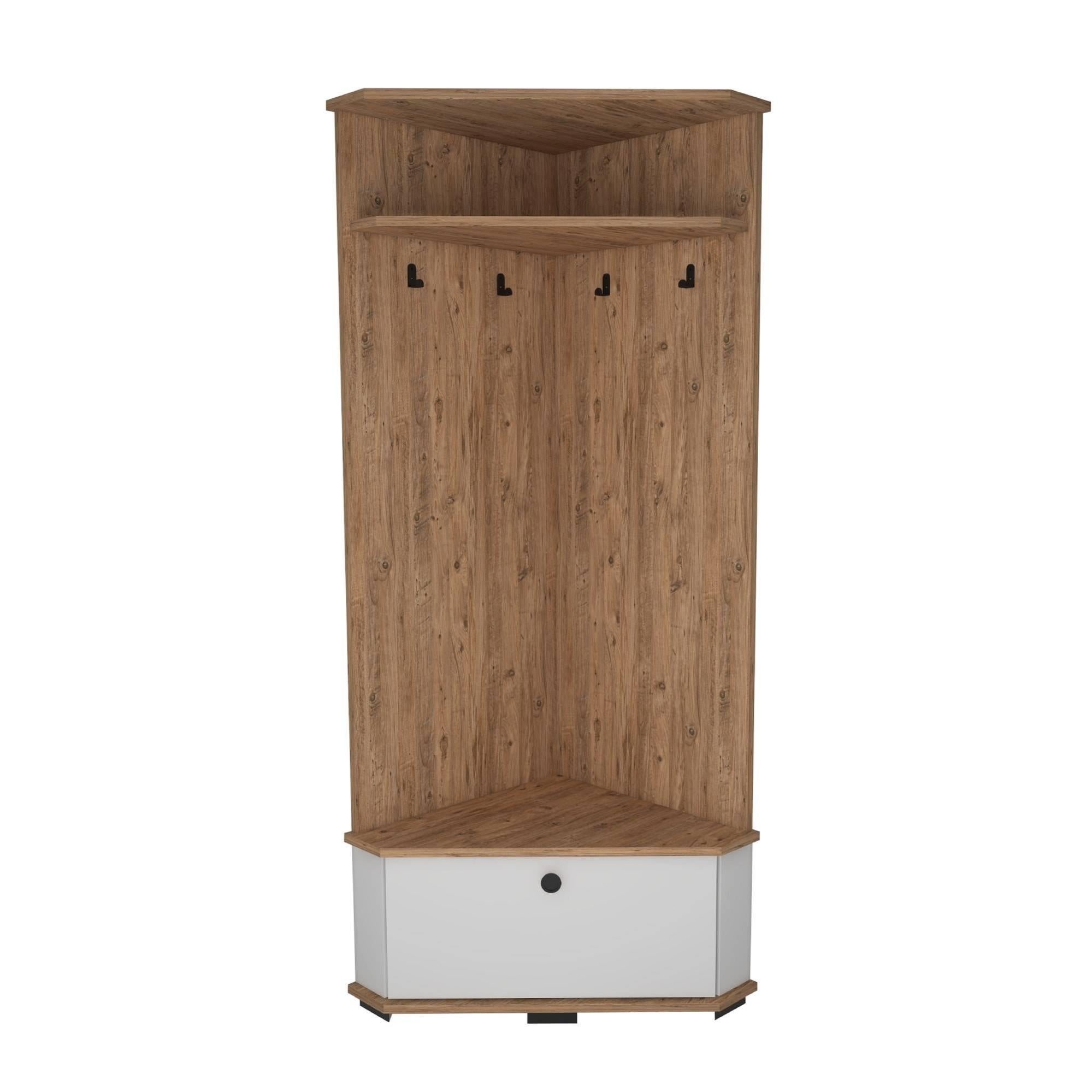 Vestiaire d'angle Tapio L83,4xH176,6cm Bois clair et Blanc | Leroy Merlin