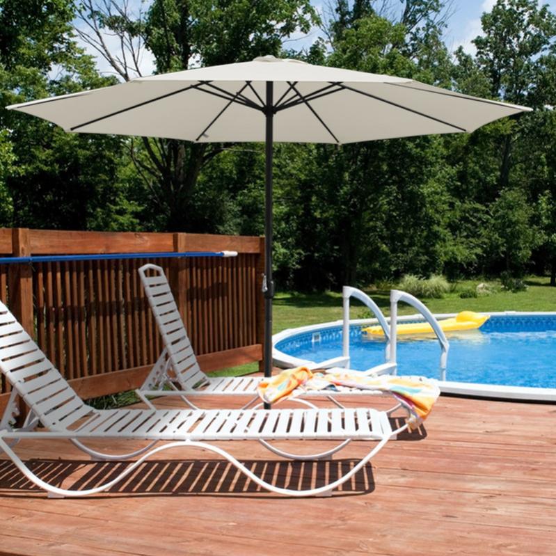 Parasol Ø350CM - Hauteur et Angle Réglables - Système de Manivelle ...