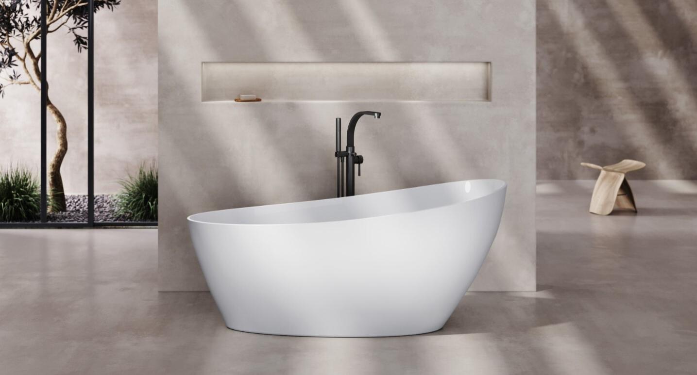 Vasca isola bianca opaca con scarico cromo KEYA 165x70 | Leroy Merlin