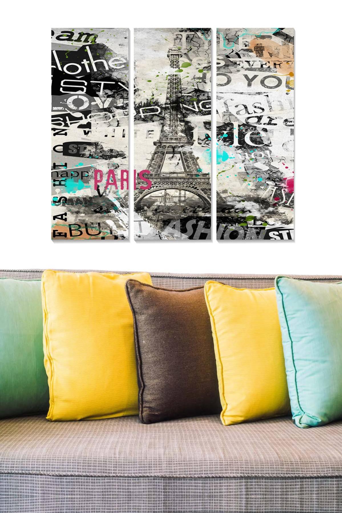 Triptyque Fabulosus L70xH50cm Motif Posters de Paris, patchwork ...