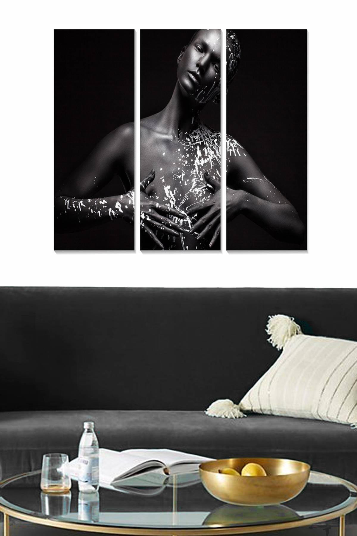 Triptyque Fabulosus L70xH50cm Motif Artistique, portrait d'une femme ...