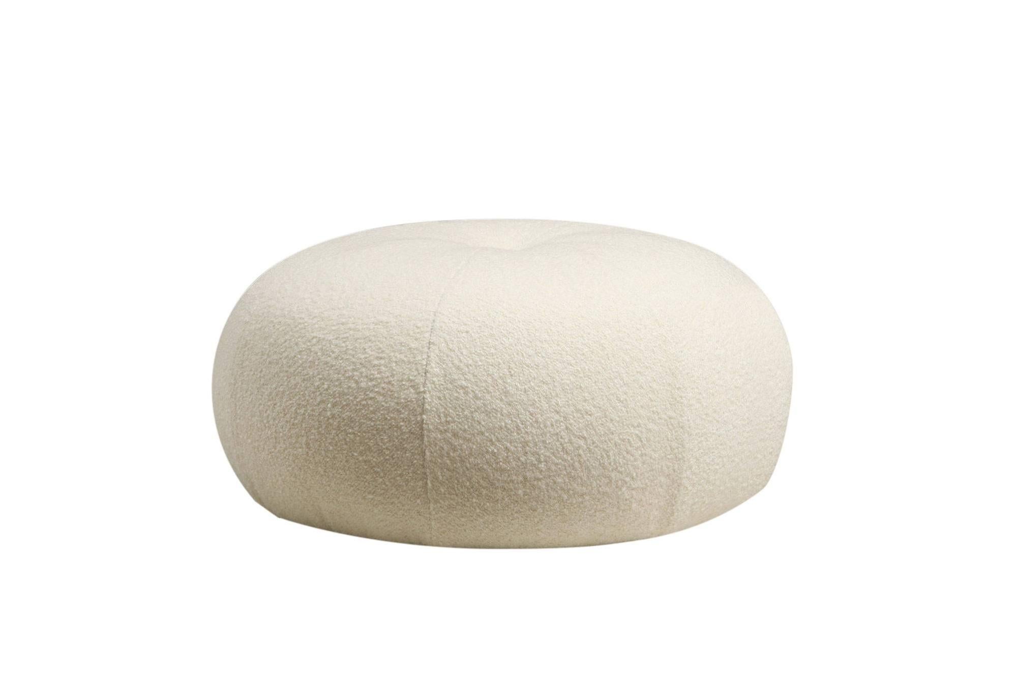 Pouf Marshmallow Tissu Blanc | Leroy Merlin