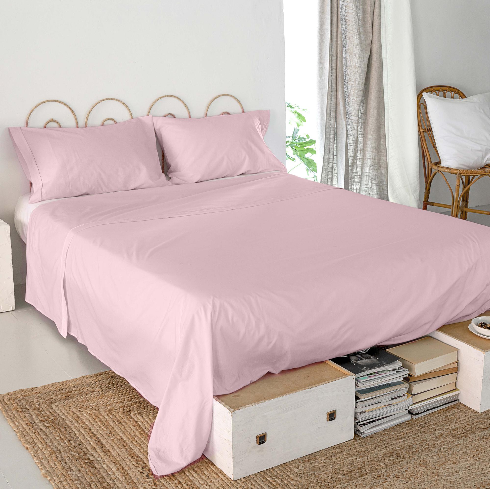 Basic Sábana Rosa palo Cama 80/90 (160x270 cm) | Leroy Merlin