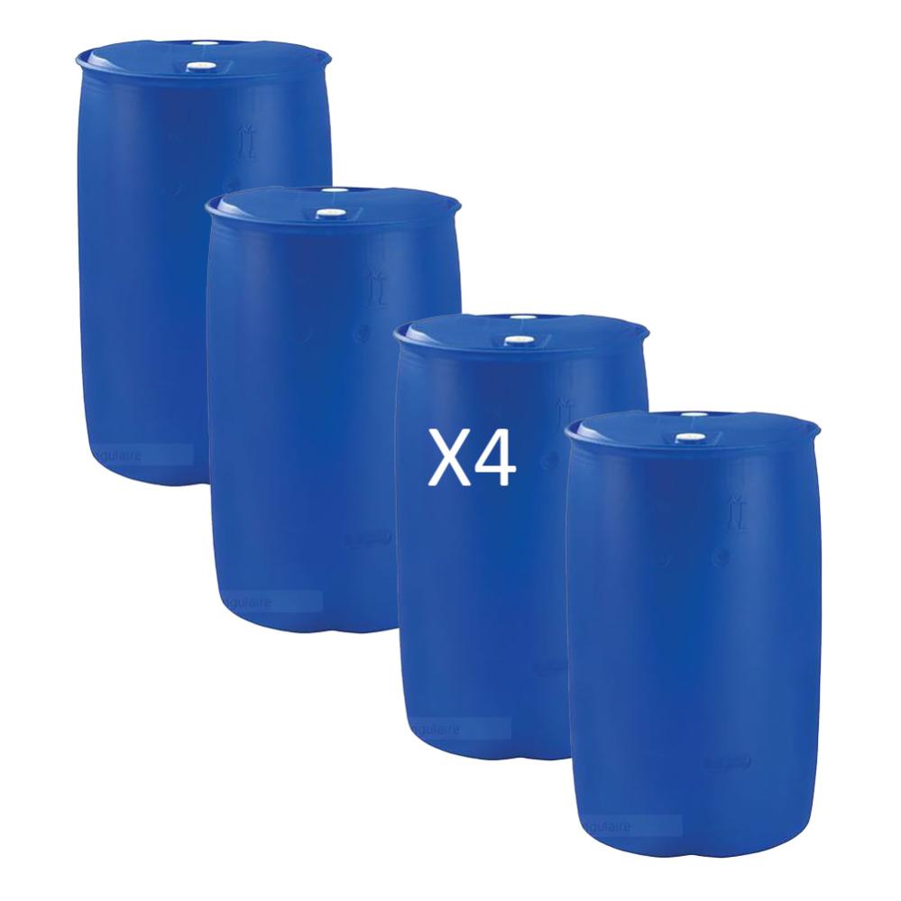 Fut plastique neuf 220l à bondes homologué UN lot de 4 | Leroy Merlin