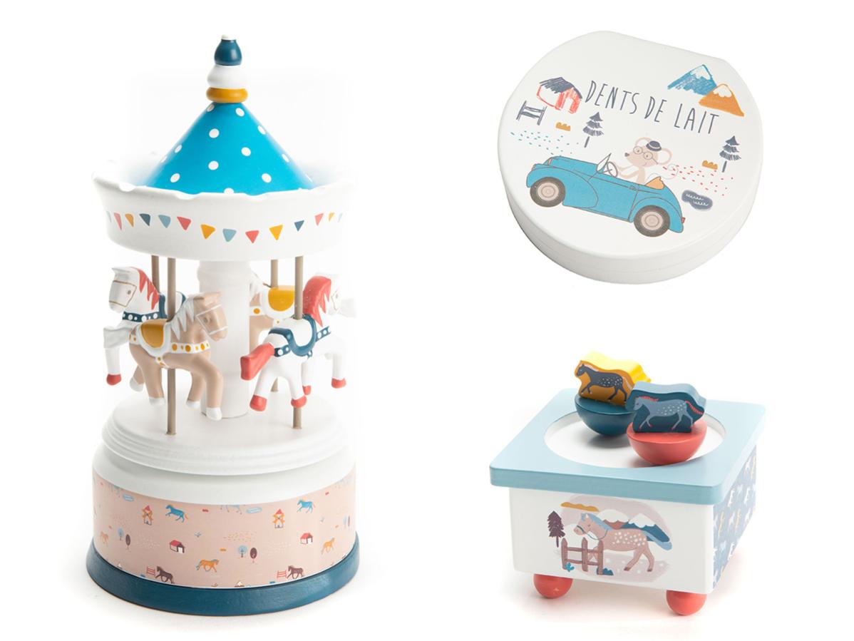 Carrousel + Boîte à musique Culbuto + Boîte à Quenottes Marceau ...