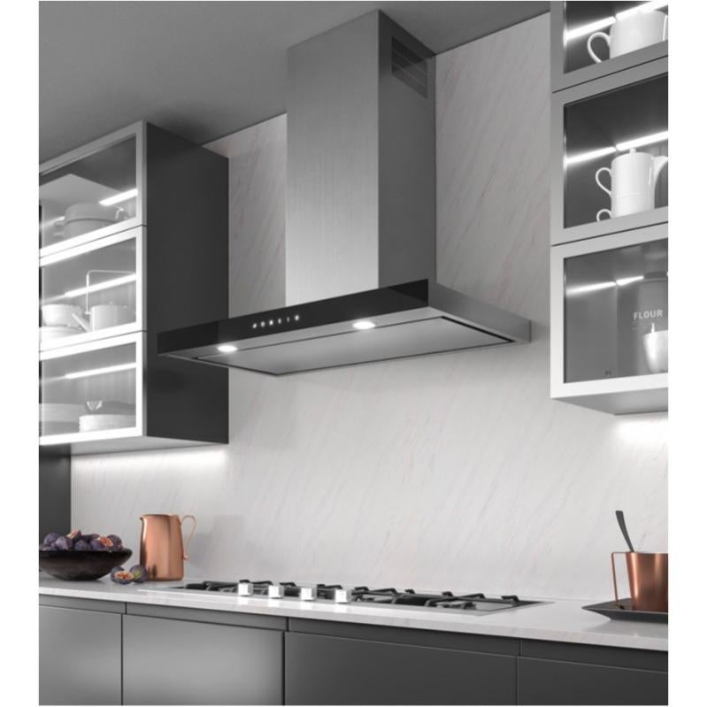 Hotte cuisine décorative Esistyle murale Pearl Inox 90 cm avec rallonge de conduit inox inclus ...