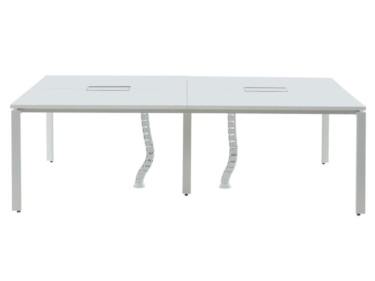 Bureau bench 4 personnes - Blanc - L120 cm - DOWNTOWN | Leroy Merlin